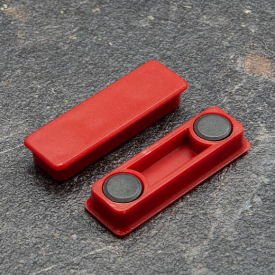 Coloured Office Magnets Block 40x13 - Red – Magnets Direct