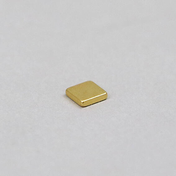 Neodymium Block Magnets - Golden - 5mm x 5mm x 1.2mm - N50 – Magnets Direct