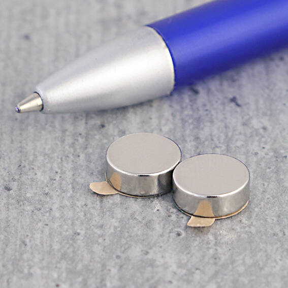 Neodymium Disc Magnets, Self-Adhesive, 10 mm x 3.5 mm, N35 – Magnets Direct
