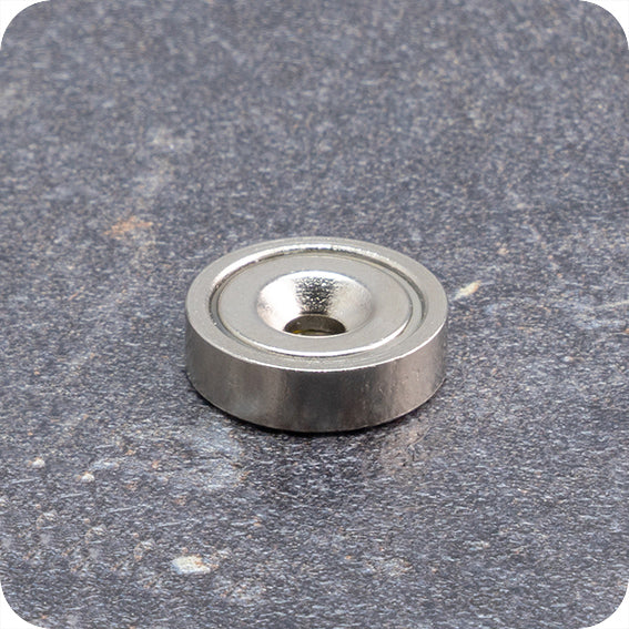Neodymium 38SH Pot Magnet CSK Borehole 16mm – Magnets Direct