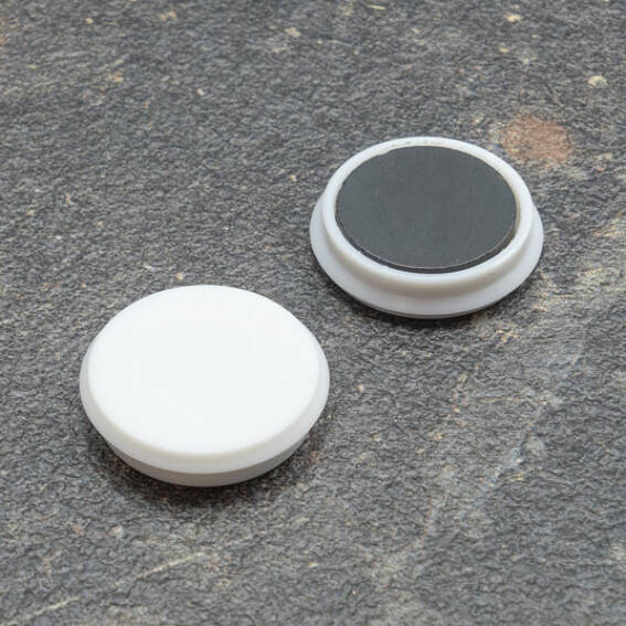 Coloured Office Magnets Round 24mm - White – Magnets Direct